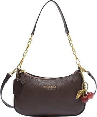 Generic Sac &agrave; bandouli&egrave;re croissant en PU, petit sac chic avec pendentif cerise pour femme, usage quotidien