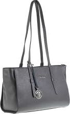 Pierre Cardin Sac à bandoulière en cuir véritable pour femme Fabriqué en Italie 42 x 21,5 x 12,5 cm 1984, gris, Taille unique