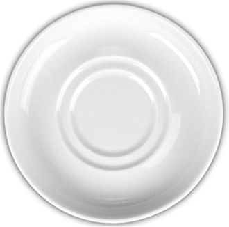 Holst Porzellan UTS 140 Universal-Untertasse 14 cm 2 Sp., Spiegel 7,0/5,3 cm, weiß, 14 x 14 x 2.3 cm, 6 Einheiten