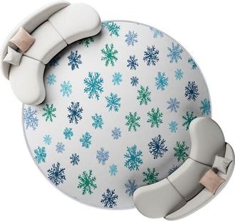 Generic 120 cm Tapis Rond en Laine synth&eacute;tique - Motif No&euml;l Mignon Flocons De Neige antid&eacute;rapant Lavable Tapis pour Chambre denfant Salle &agrave; Manger Salle de Je