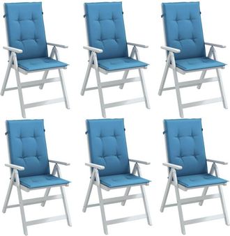 vidaXL Vidaxl - Hochlehner-Auflagen 4 Stk. Melange Blau 120x50x4 cm Stoff
