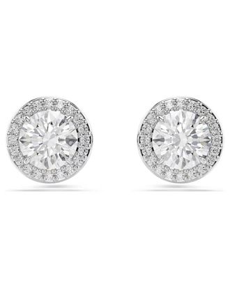 Swarovski Una Angelic Ohrstecker Rundschliff, Pavé, Weiß, Rhodiniert