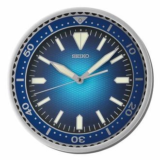 Seiko 30,5 cm Heritage Design Wanduhr Zifferblatt Metallic Blau