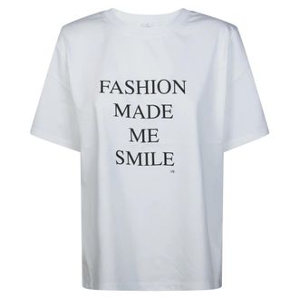 Victoria Beckham Slogan Tee - Fashion Made Me Smile - - Tops - Damen - Wei&szlig; - XS
