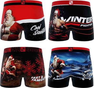 Freegun Herren-Boxershorts, Weihnachtskollektion, 4er Pack A88, L