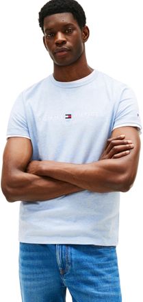 Tommy Hilfiger Herren T-Shirt Kurzarm Slim Fit, Blau (Heathered Blue), XXL