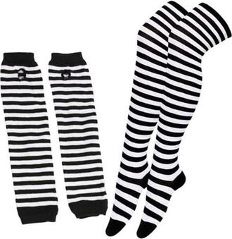 FOMIYES Bas et Manchettes Rayés Mi Mollet Respirants et Coupe Vent Manches Longues pour Femmes Confortables et Ergonomiques Hiver