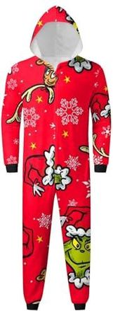 Generic Le Grinch Pyjama Noel Famille De Grinch Vetement Ensembles Ensemble Femme Hiver Garcon Adulte Chaud Et Doux Assorti The Deguisement Bebe Noël Enfant H