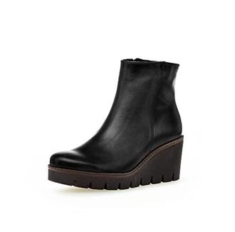 Gabor Femme Bottines | Dame Bottines compensées | Semelle intérieure Amovible | Demi-Bottes | Noir (Schwarz) / 02 | 41 EU - 7.5 UK