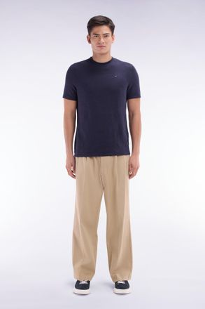 Eden Park Pantalon &Agrave; Plis Jambes Larges En Lyocell Et Coton Stretch Beige