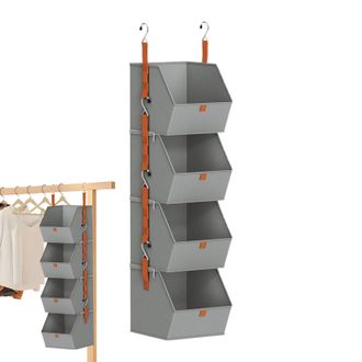 Generic Hinter der T&uuml;r Organizer - H&auml;ngeaufbewahrung mit 4 Etagen | Schrank f&uuml;r Schuhe, Taschen, Socken | F&uuml;r Studenten, Schlafzimmer, Wohnheim, B&uuml;ro, Garage,