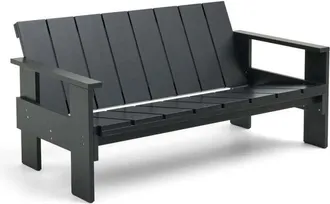HAY [GEBRAUCHT] B-Ware Hay Sofa Couch Lounge Sitzm&ouml;bel Crate Kiefernholz Schwarz Au&szlig;enbereich 134,5 Cm