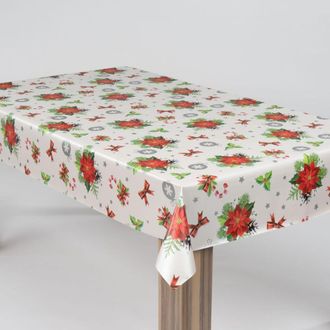 Laro Wachstuch-Tischdecke Abwaschbar Garten-Tischdecke Wachstischdecke PVC Plastik-Tischdecken Eckig Meterware Wasserabweisend Abwischbar, Muster:Weihnacht