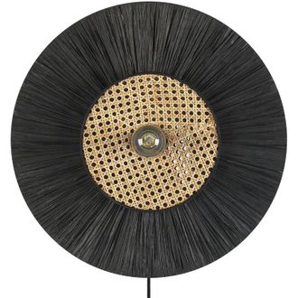 Beliani Beliani - Lampe Applique Murale avec Abat-Jour Forme Soleil en Papier Noir Yaapi