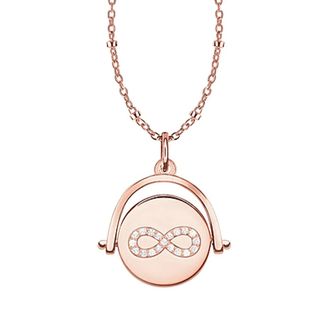 Thomas Sabo Thomas Sabo Damen-Anh&auml;nger Ros&eacute;gold Unendlichkeit Kette mit Diam. Silber vergoldet Diamant wei&szlig; D_Lbke0001-923-14-L45V - - Accessories - Damen - Rosa 