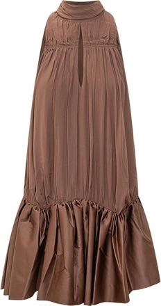 Rotate Rotate Birger Christensen, Femme, Robes, Brun, Taille: 42 FR Gathered Mini Dress
