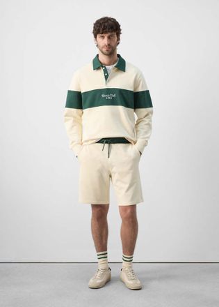 Mango Sweat polo rayures 100 % coton blanc cass&eacute; - Homme - XL - MANGO MAN