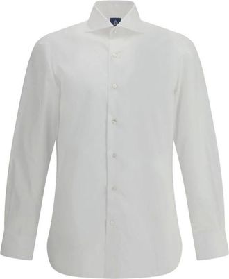 Finamore Homme, Chemises, Blanc, Taille: M Chemise classique en coton avec poignets boutonnés