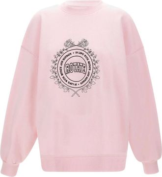 Rotate Rotate Birger Christensen, Femme, Sweatshirts et sweats à capuche, Rose, Taille: 38 FR Heavy Sweat Crewneck