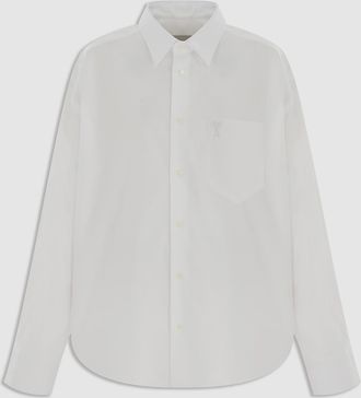 Ami Chemise Boxy Ami de Coeur Embosse Blanc Naturel