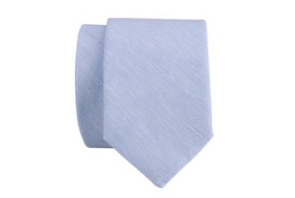 Bexley Cravate Coton Lin - Cravate homme chambray bleu clair