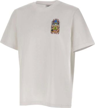 Casablanca Homme, Tops, Blanc, Taille: XL Tennis Landscape T-Shirt