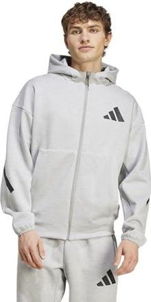 adidas Mens Nouvelle Veste de surv&ecirc;tement &agrave; Capuche enti&egrave;rement zipp&eacute;e Z.N.E., Medium Grey Heather, S