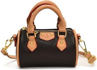 Generic Exquis Mini petit sac &agrave; main cylindrique haut de gamme pour femme Sac &agrave; bandouli&egrave;re &agrave; une &eacute;paule, caf&eacute;, 1