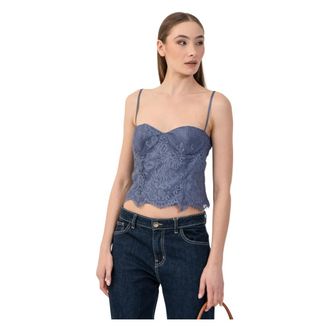 Kocca Femme, Tops, Bleu, Taille: 38 FR Lace Strapped Corset Top