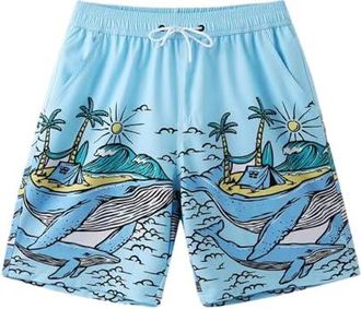 Generic HUIWDP Short de plage pour homme Style vacances Sport Cinq points Coupe ample Surf S&eacute;chage rapide avec doublure int&eacute;rieure, A6, XXL