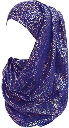 Lina & Lily Châle léger pour femme Hijab musulman à paillettes dorées scintillantes, bleu royal, taille unique
