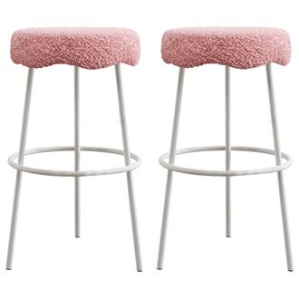 Generic Barhocker in hoher H&ouml;he, gepolsterte Barhocker aus Lambsca-Stoff, 66/76 cm hoher K&uuml;chenhocker mit Metallbein und Fu&szlig;st&uuml;tze, geeignet f&uuml;r K&uuml;chentheke u