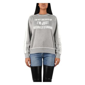 Elisabetta Franchi Maxi Jacquard Sweatshirt - - Sweatshirts & Hoodies - Damen - Grau - S