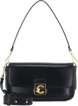 Coccinelle Cuir sac &agrave; &eacute;paule bandouli&egrave;re sac &agrave; main C-Me Lock Shiny Smooth Handbag Leather Noir