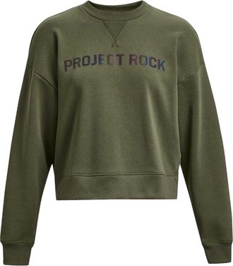 Under Armour Project Rock Sweatshirt f&uuml;r Damen, R&uuml;ckseitiger Aufdruck (Gr&uuml;n)