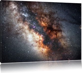 Pixxprint Zentrum der Milchstraße, Größe: 100x70cm, Leinwandbild, fertig gespannt, Wandbild, Dekoration, Kunstdruck, kein Poster