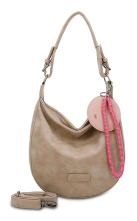 Fritzi Aus Preu&szlig;en Fritzi Hobo Vintage Taupy Hobo Kunstleder Damen Umh&auml;ngetasche Festival City vegan abnehmbarer Anh&auml;nger Vintage-Waschung 31 x 33 x 10 cm, Braun