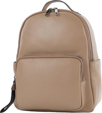 modamoda.de T234 - Damen Rucksack Tasche ital. Echtleder, Farbe:Blassbraun