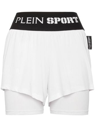Plein Sport short à bande logo - Blanc