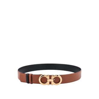 Ferragamo Femme, Accessoires, Brun, Taille: 80 CM Ceinture R&eacute;versible &agrave; Boucle Gancini