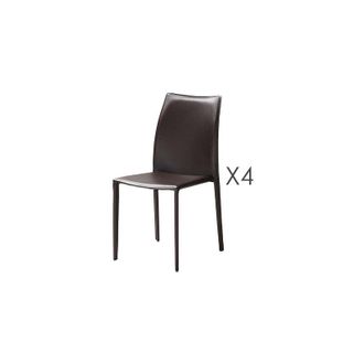 M&S Collection M&s - Lot de 4 chaises repas coloris marron - kimy