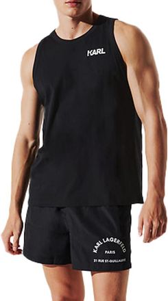 Karl Lagerfeld Logo Tank top Men Beachwear top Black L