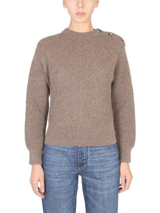 Bottega Veneta Chevron Alpaca Knit Sweater - Beige