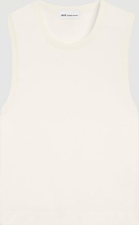 Ami Top Classic Fit With Ami De Coeur Patch Blanc Creme