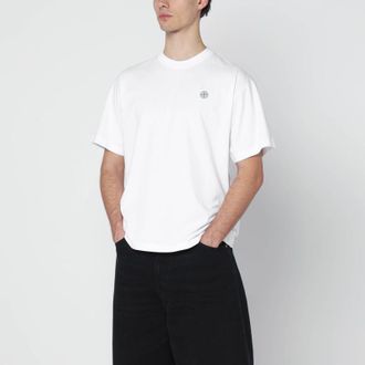 Stone Island White T-shirt with logo patch