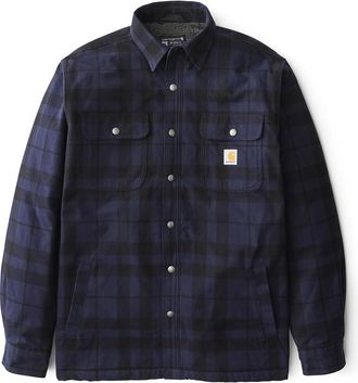 Carhartt Work in Progress Hemdjacke f&uuml;r Herren, lockere Passform, Flanell-Sherpa-Futter, Marineblau, XX-Large