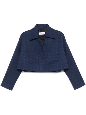 Marine Serre Vareuse aus Moon Diamond-Jacquard - Blau