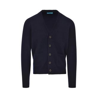 Drumohr Cardigan V - - Knitwear - Herren - Blau - M