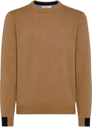 Sun 68 Homme, Pulls, Beige, Taille: 3XL Maille c&ocirc;tel&eacute;e unie &agrave; col rond