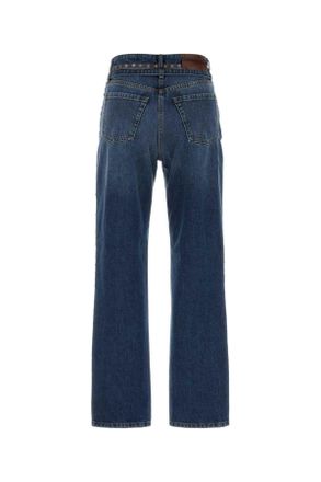 Dries Van Noten Studded Cotton Jeans - Blue